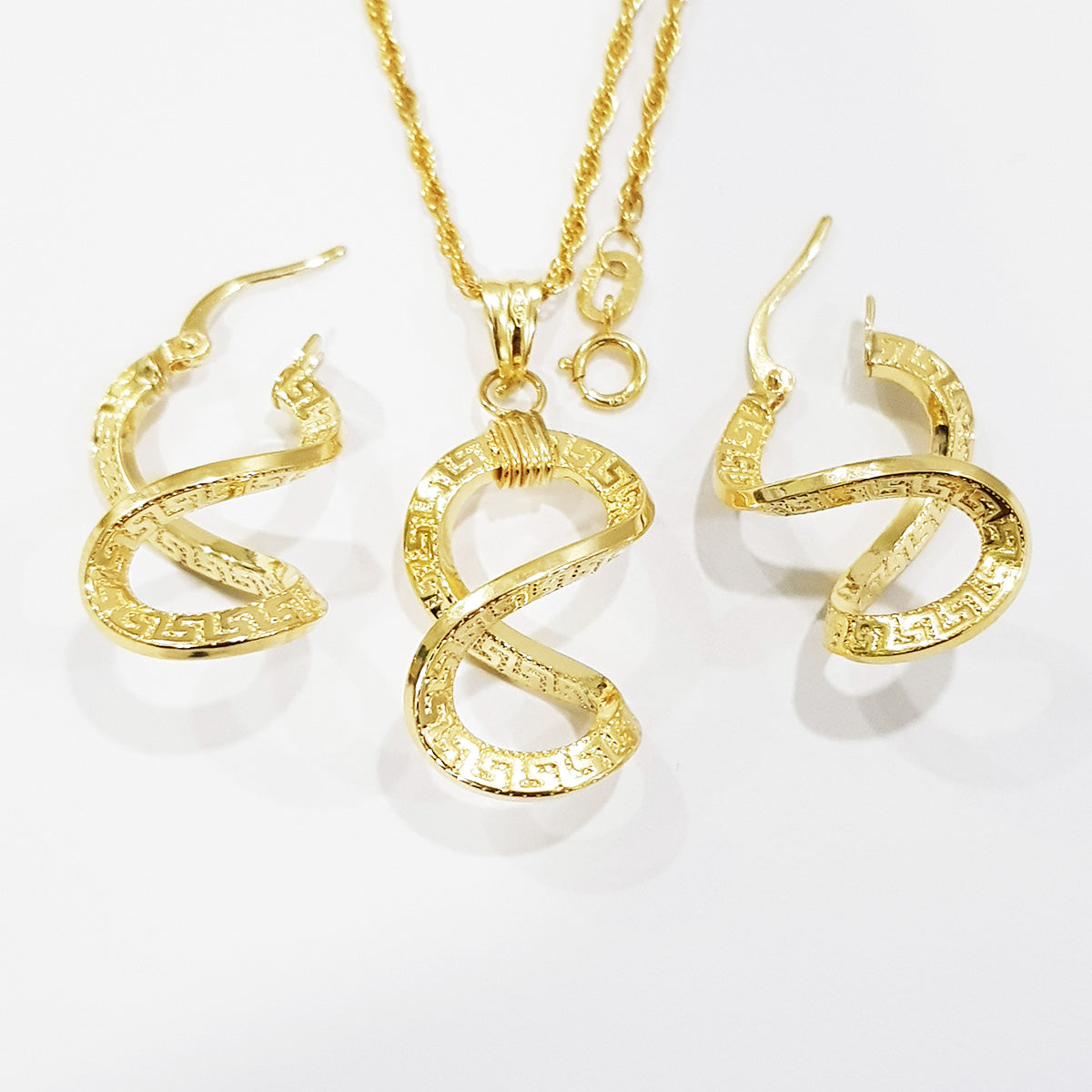 18K Pure Gold Twisted Infinity Gold Set – Tala Gold Collection