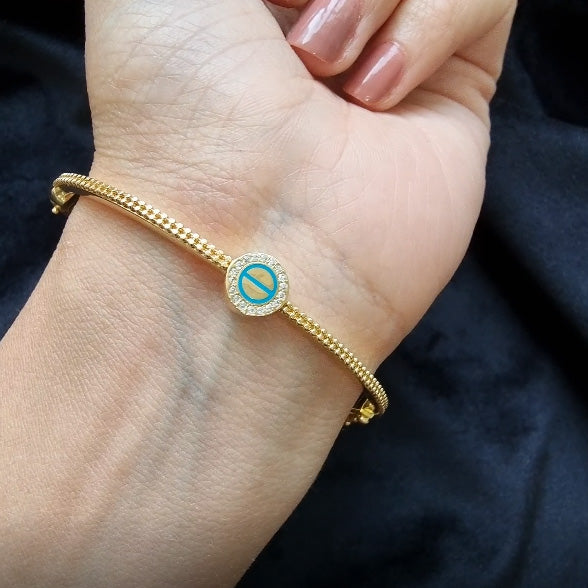 18K Pure Gold Swarovski Bangle | 18K Gold Bangles | 18K Gold Jewelry ...