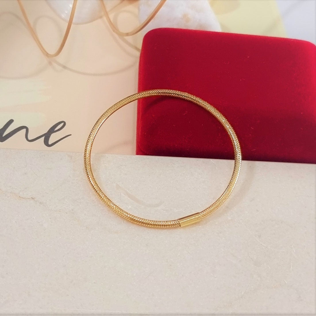 18K Pure Gold Elastic Bracelet – Tala Gold Collection