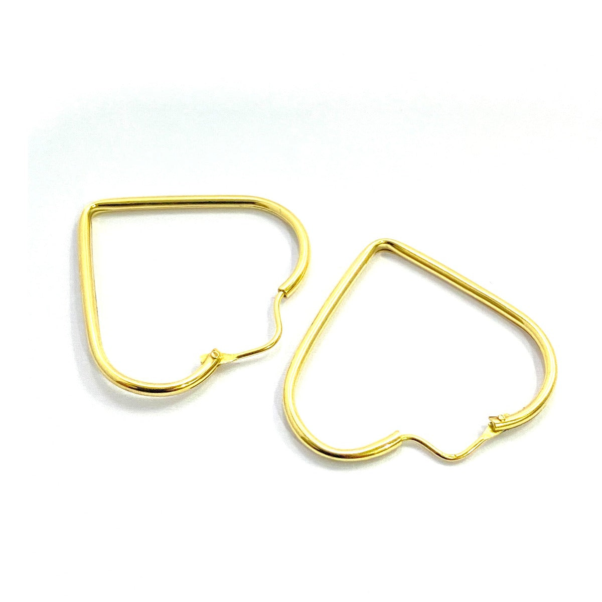 18K Pure Gold Hoop Heart Earrings | Earrings For Women | 18K Gold ...