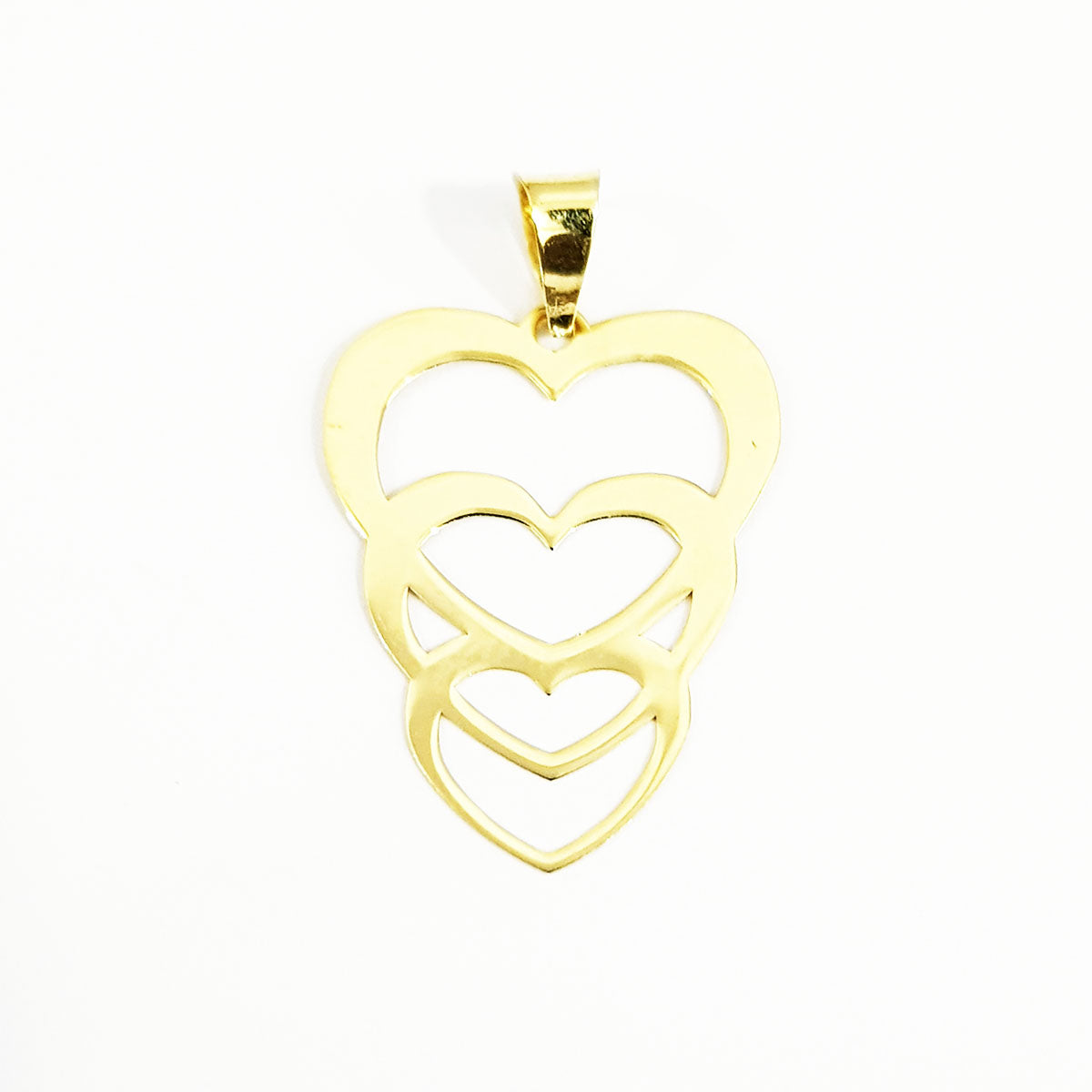 18K Pure Gold Triple Heart Design Necklace | 18K Gold Necklace for ...