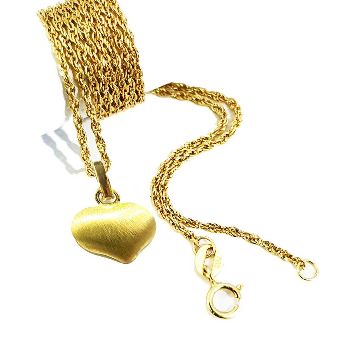 18K Pure Gold Heart Design Necklace | 18K Gold Necklace for Women ...