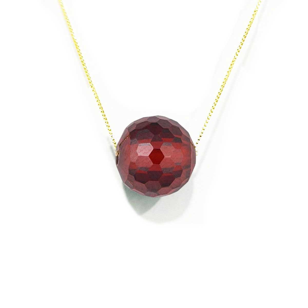 18K Pure Gold Maroon Ball Necklace | Gold Necklace for Women | 18K ...