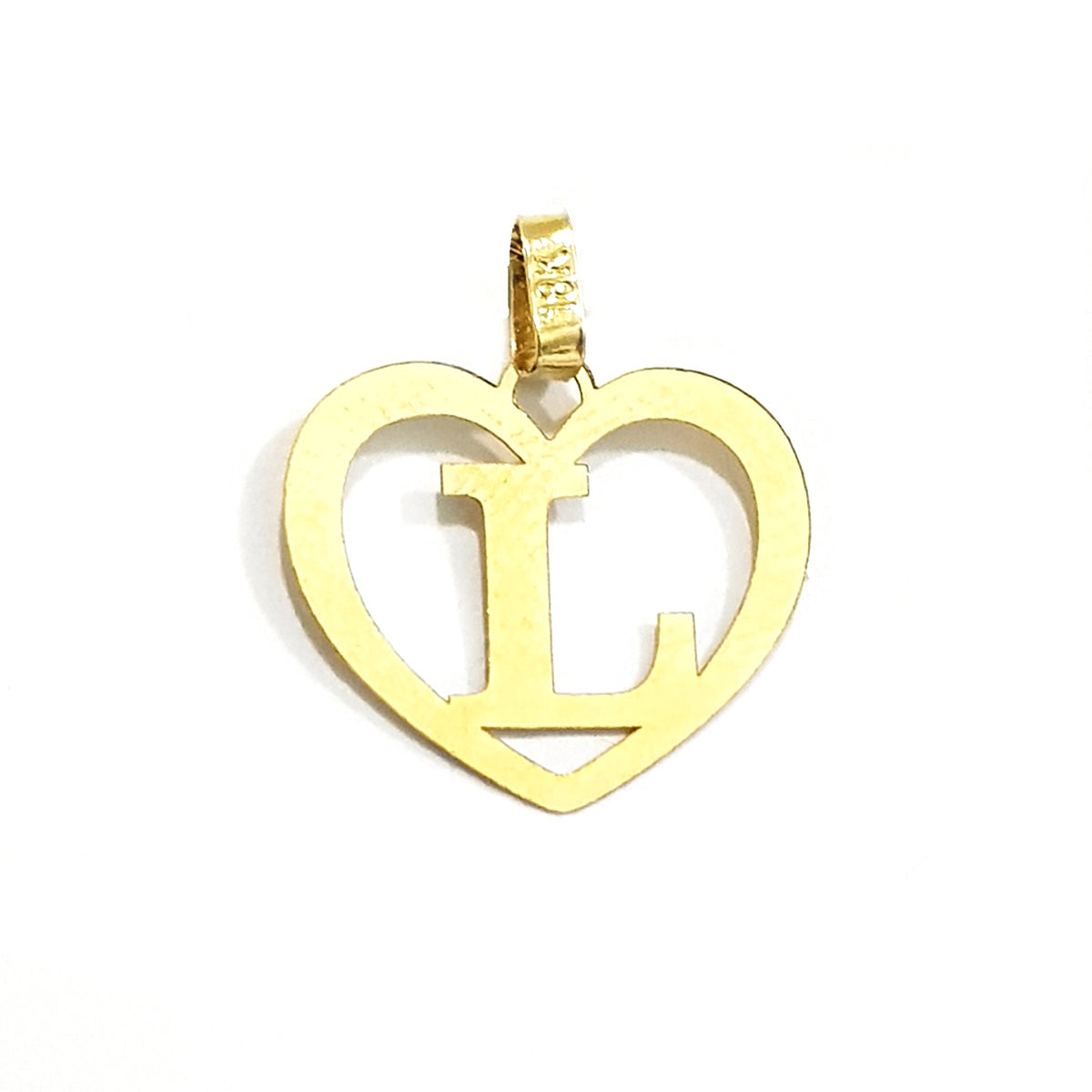 18K Pure Gold Heart Letter L Design Necklace | 18K Gold Necklace for Women