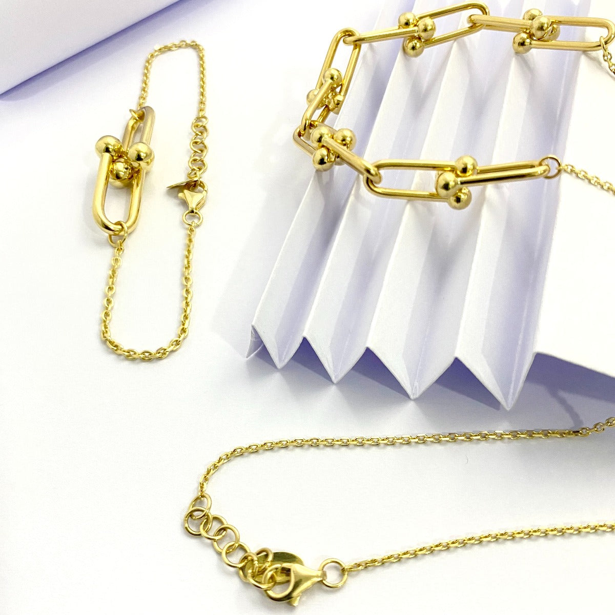 18K Pure Gold Elegant Necklace and Bracelet Set | Gold Jewelry Set ...